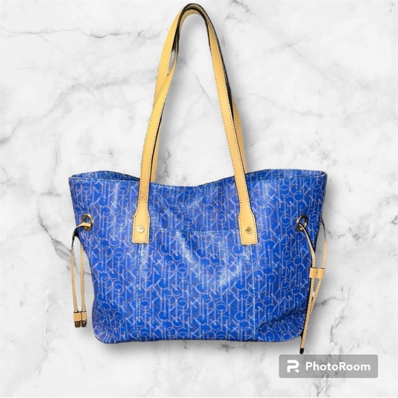 Calvin Klein | Bags | Calvin Klein Blue Large Tote | Poshmark